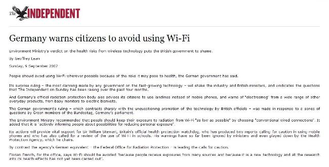 Germany warns citizens to avoid using Wi-Fi Germany warns citizens to avoid using Wi-Fi